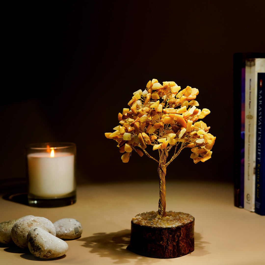 Large Golden Quartz Crystal Tree