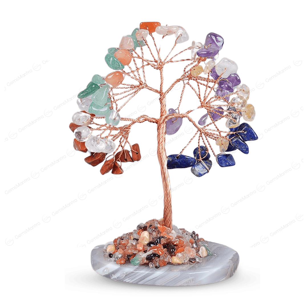 7 Chakra With Agate Plate Tree